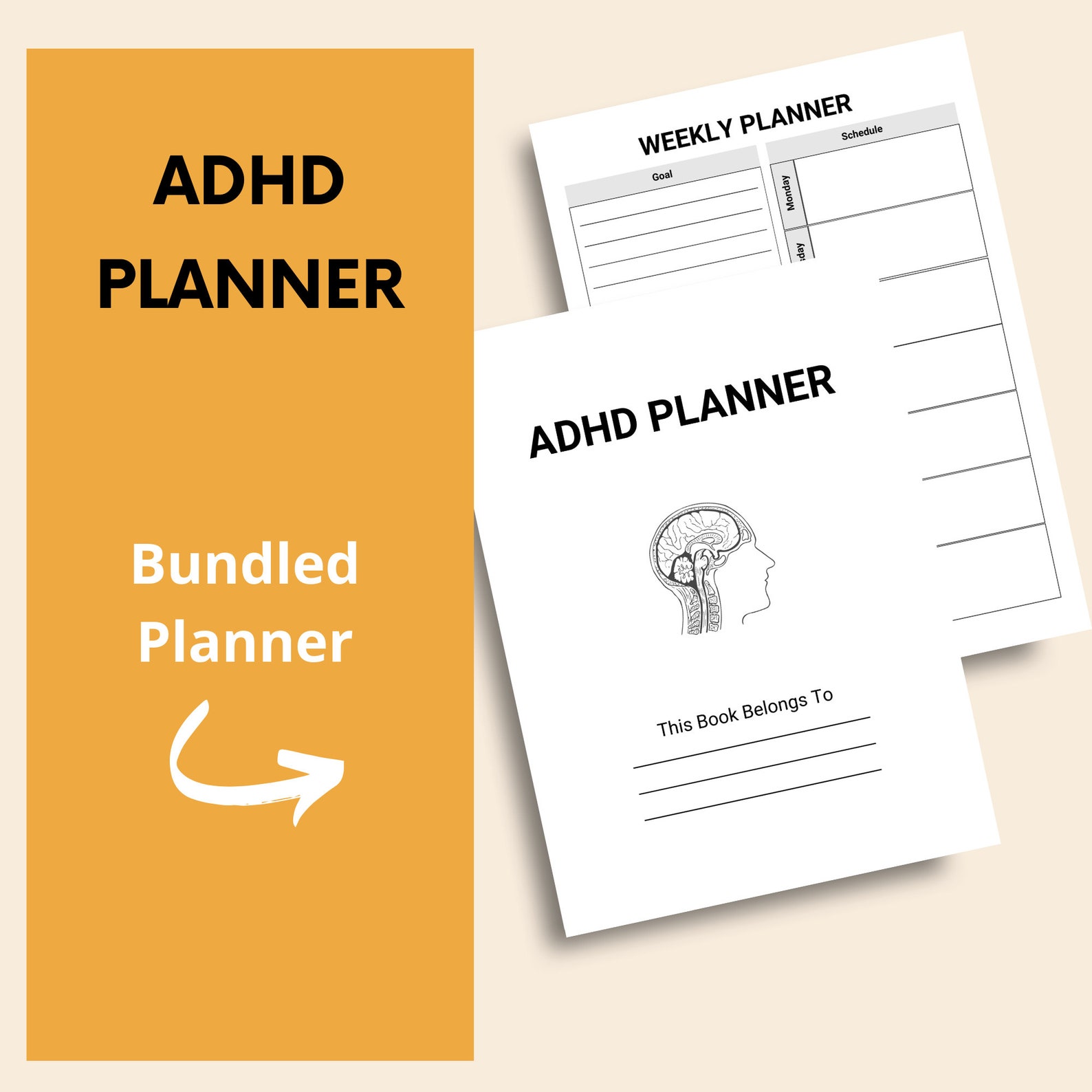 ADHD Planner Printable ADHD Template Journal Gift for Adults & Teens ...