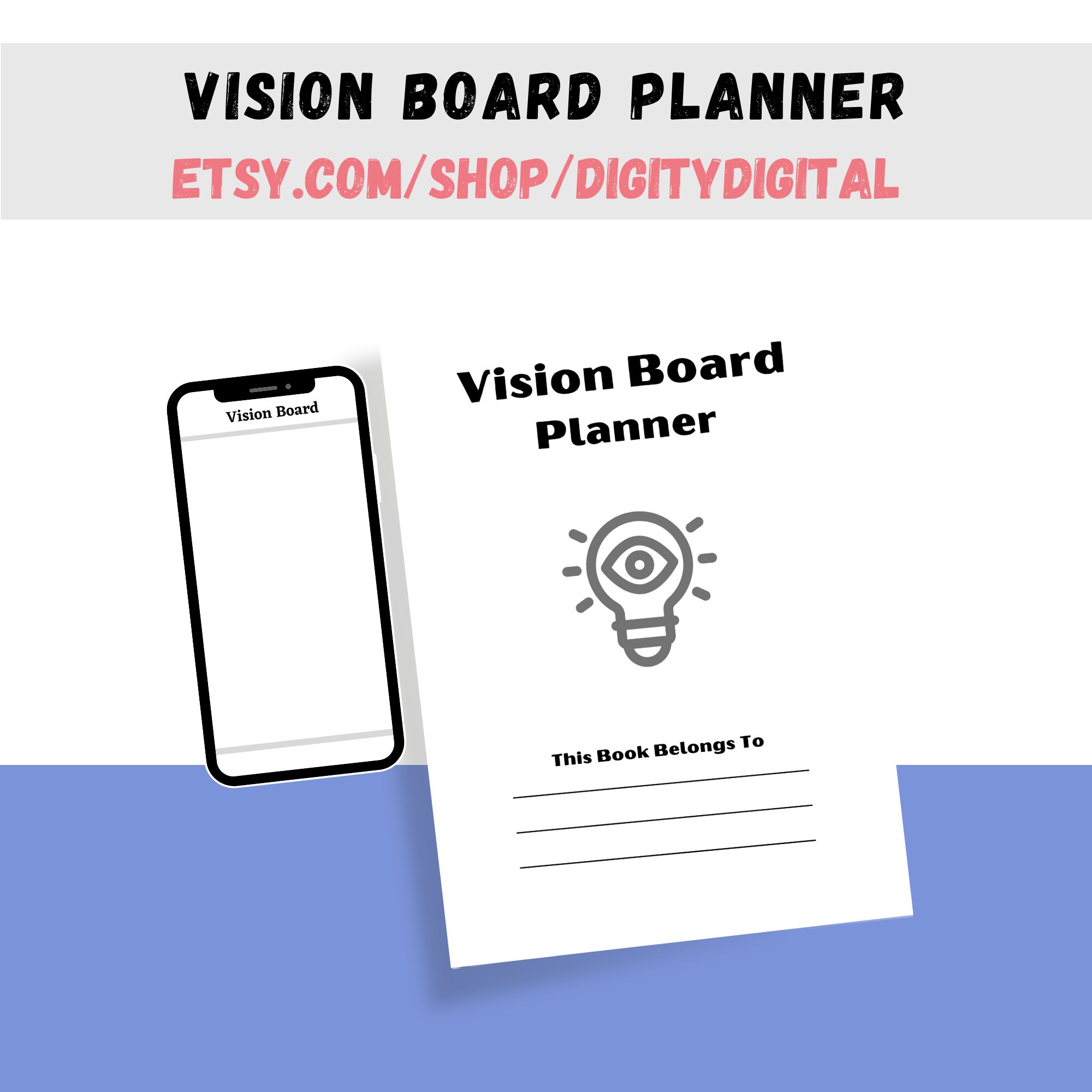 Vision Board Template Vision Planning Bundle Journal Goal Setting ...