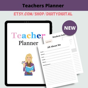 Teachers Planner Printable Teaching Journal Gift for School Teachers ...