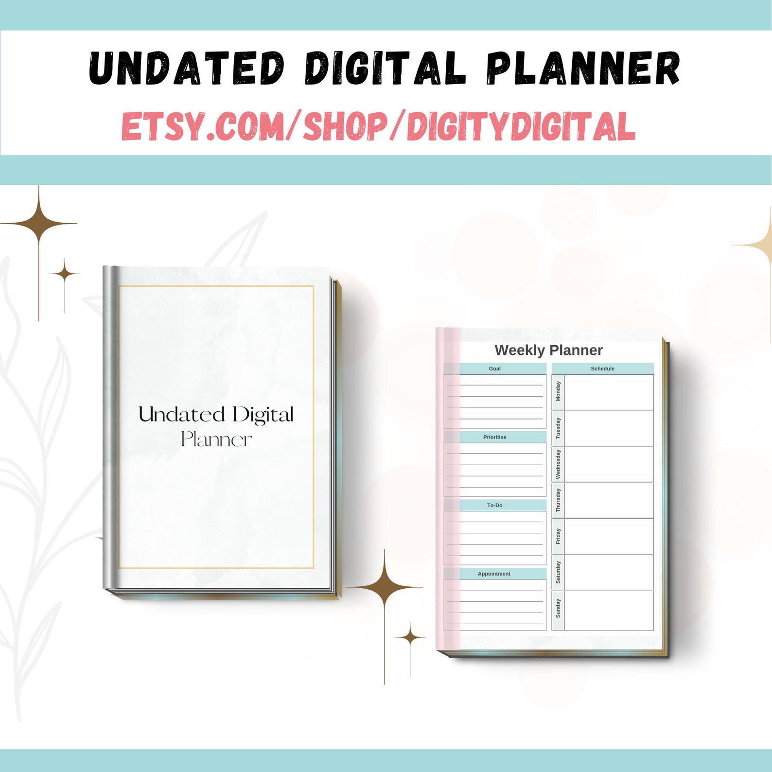 Undated Planner Printable Daily Weekly Monthly Checklist Undated ...
