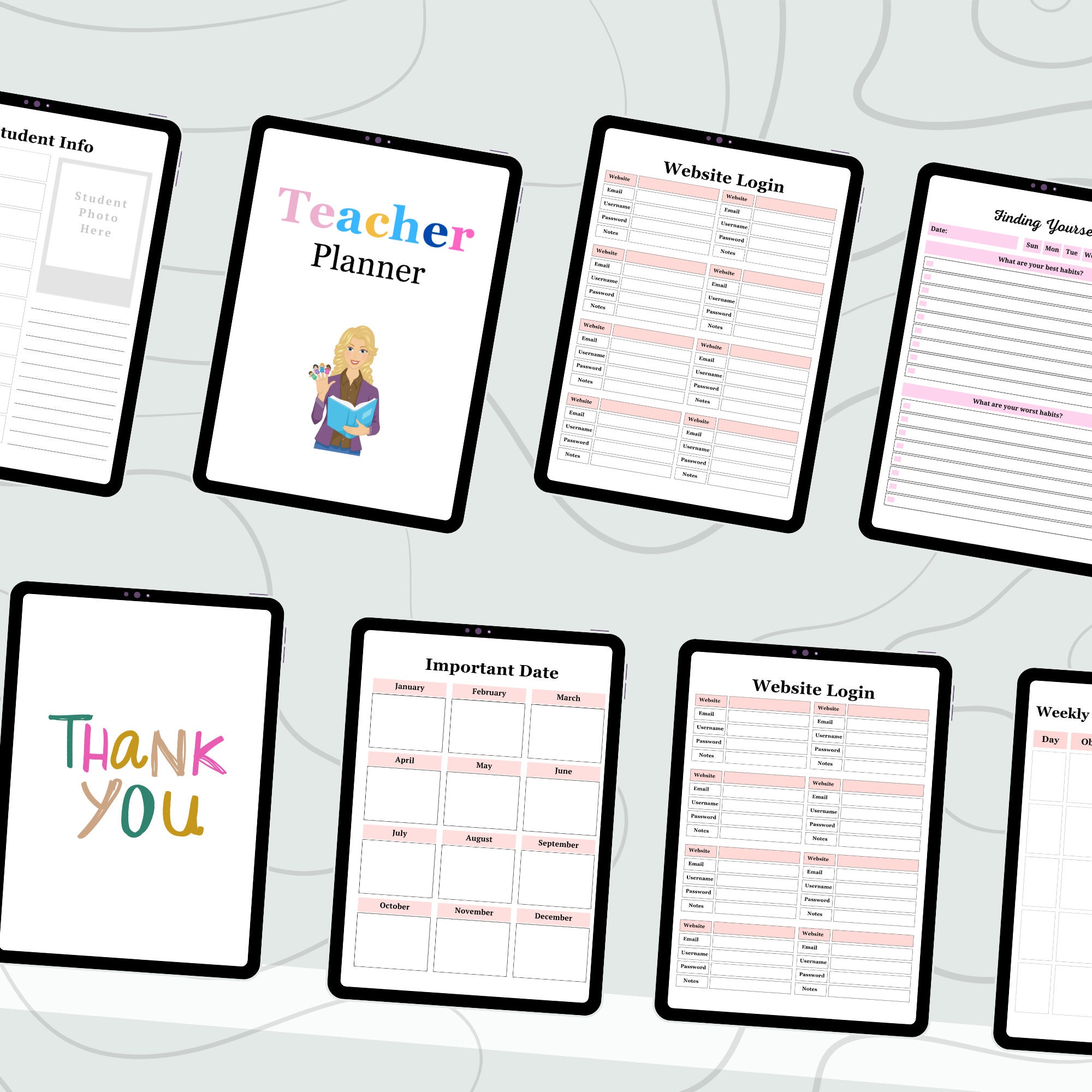 Teachers Planner Printable Teaching Journal Gift for School Teachers ...