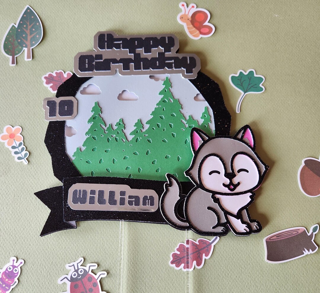 Wolf Cake Topper for Birthday Party Personalized Cake Decoration and ...