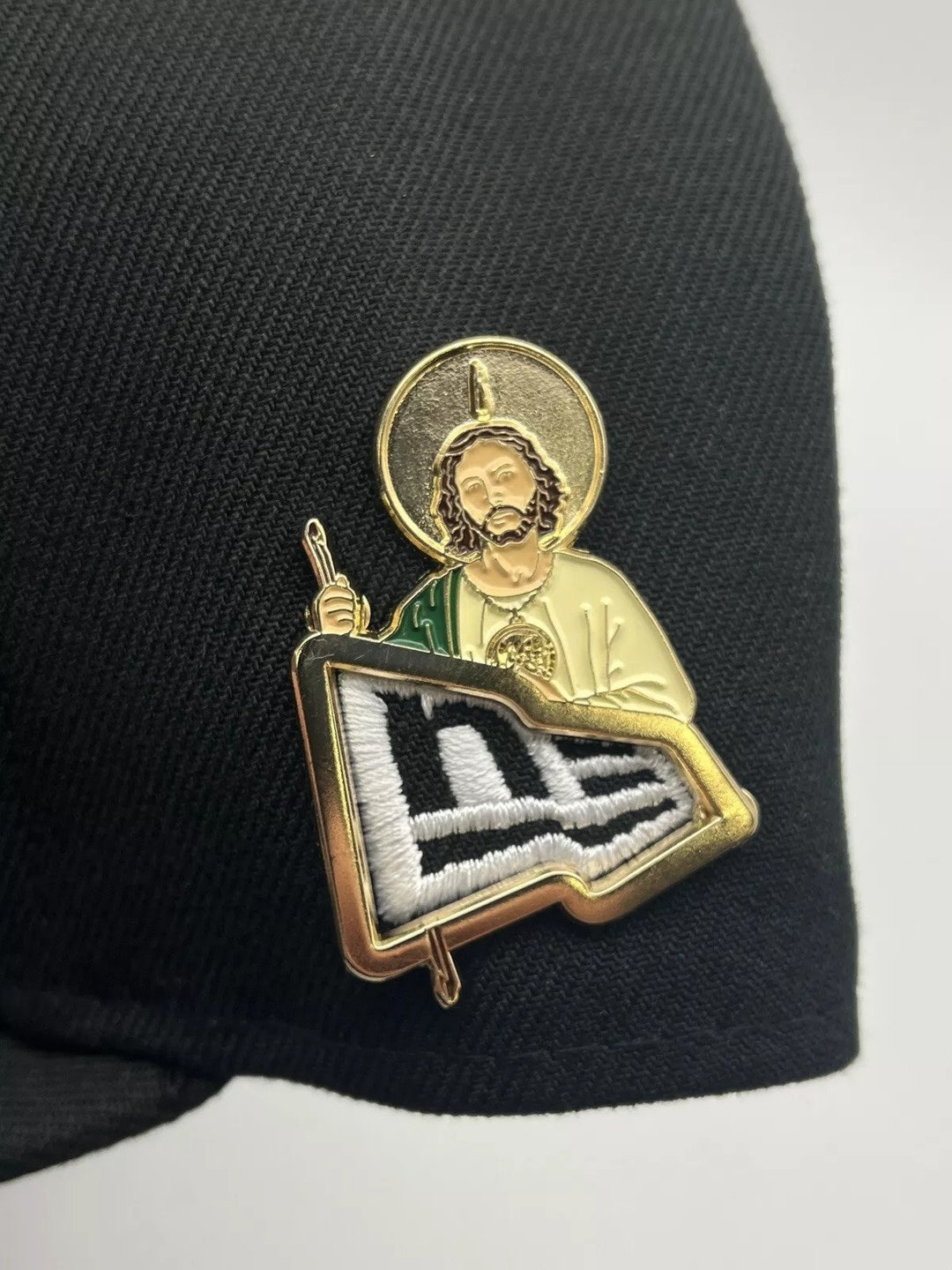 San Judas St Jude Gold Hat Pin for New Era Fitted Cap - Etsy