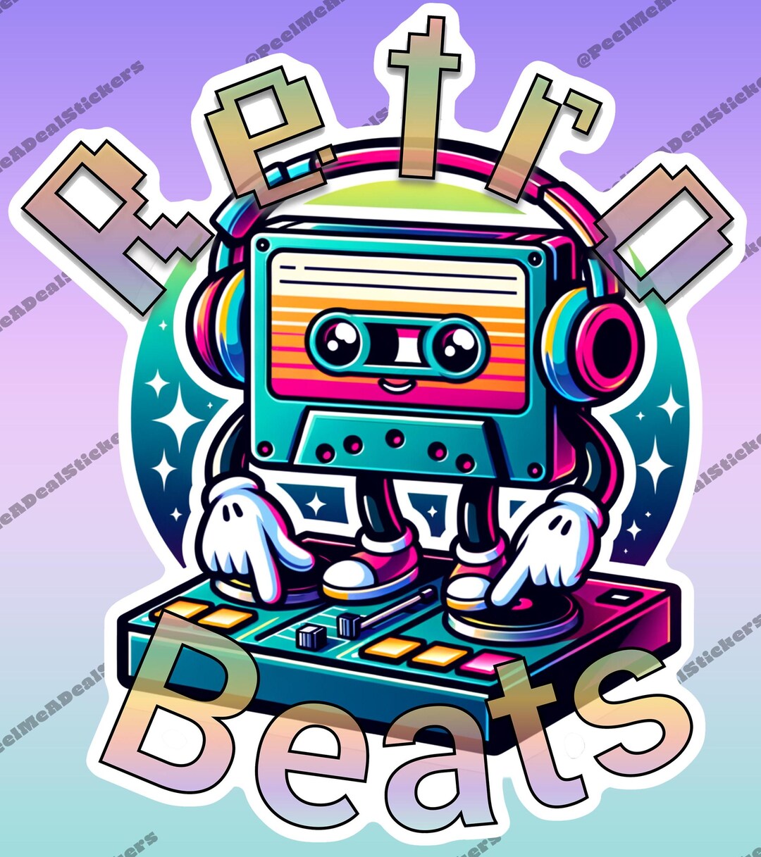 Retro Beats Musical Sticker - Die Cut - Etsy