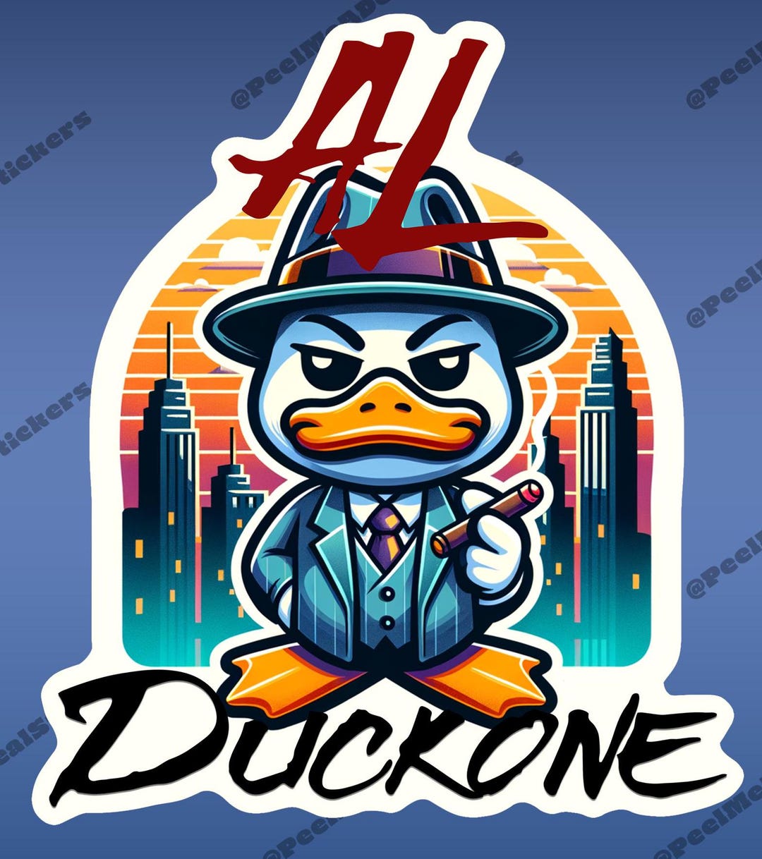Mobster Duck Sticker - Al Capone Inspired Vinyl Sticker | Vintage ...