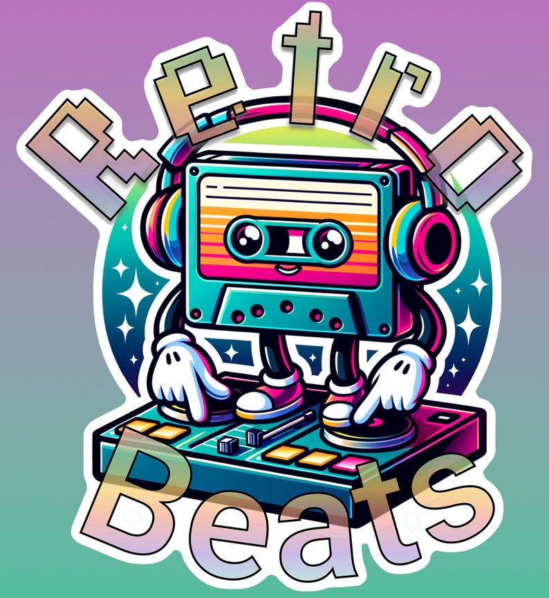 Retro Beats Musical Sticker Die Cut - Etsy