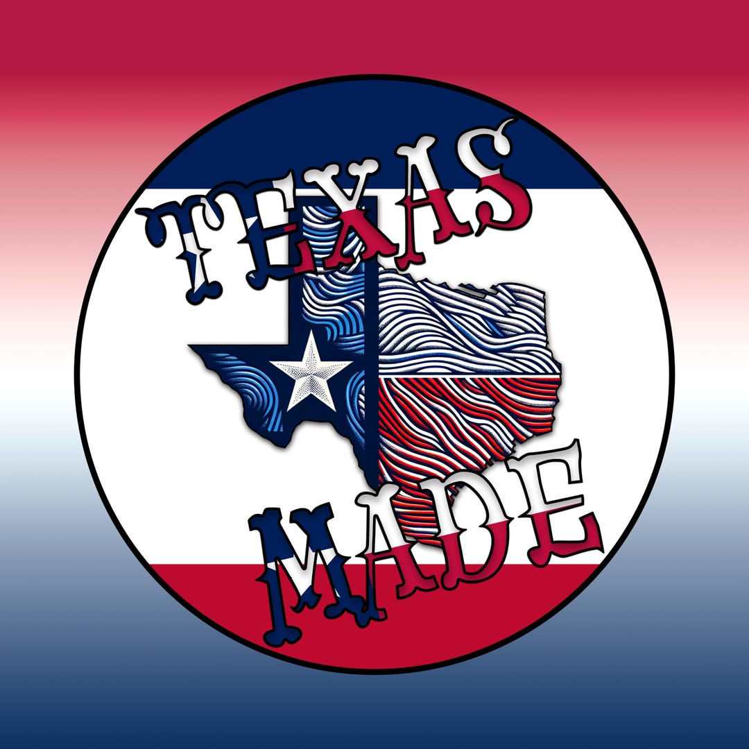 Texas Made Circular Sticker – Texas State Pride Design, Bold Texas ...