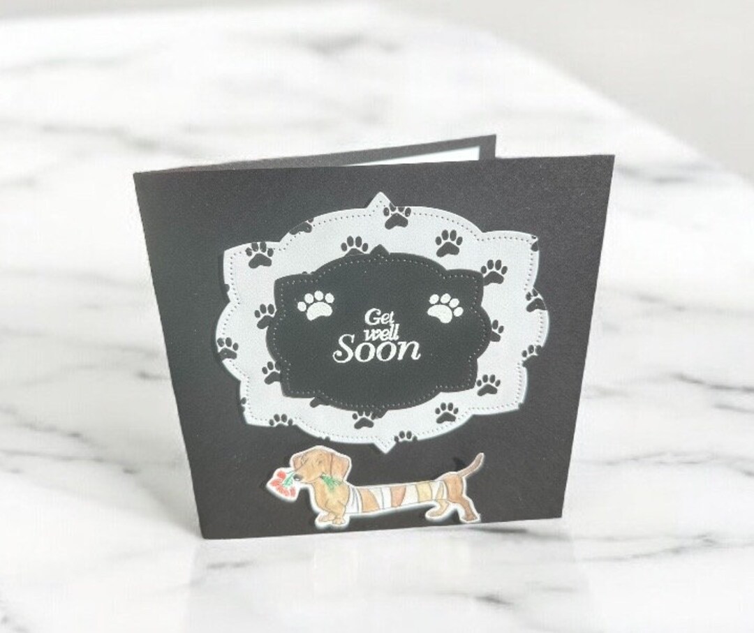 Get Well Soon Doggie Sympathy Greeting Card - Etsy