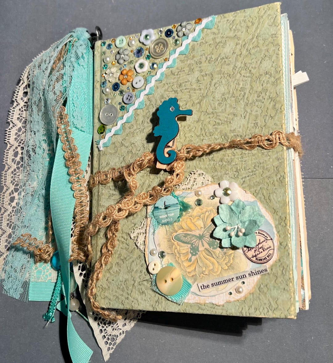 Vintage Ocean-themed Junk Journal seaglass - Etsy