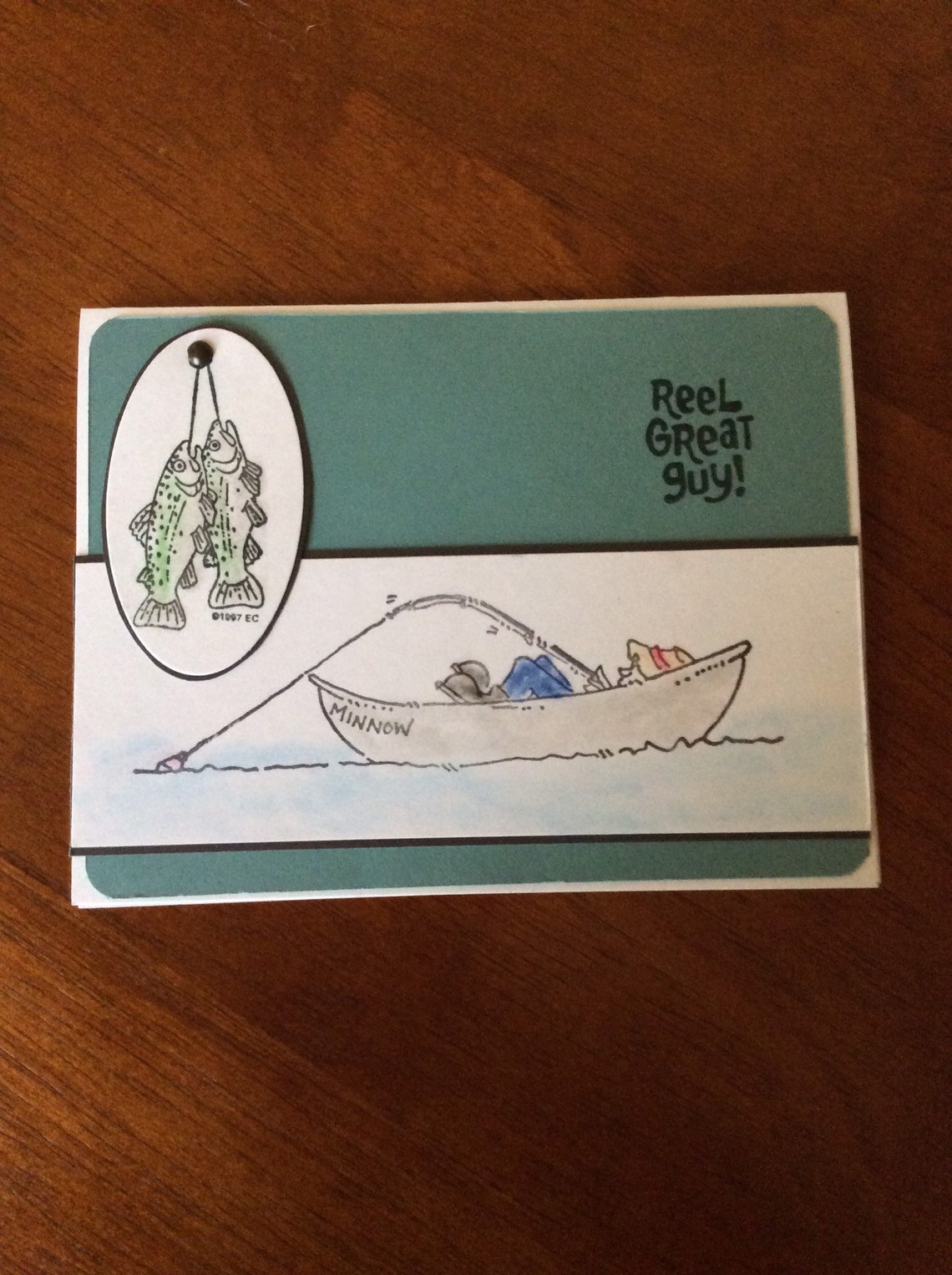 Greeting Card Handmade Man’s Reel Great Guy Fishing Themed Birthday ...