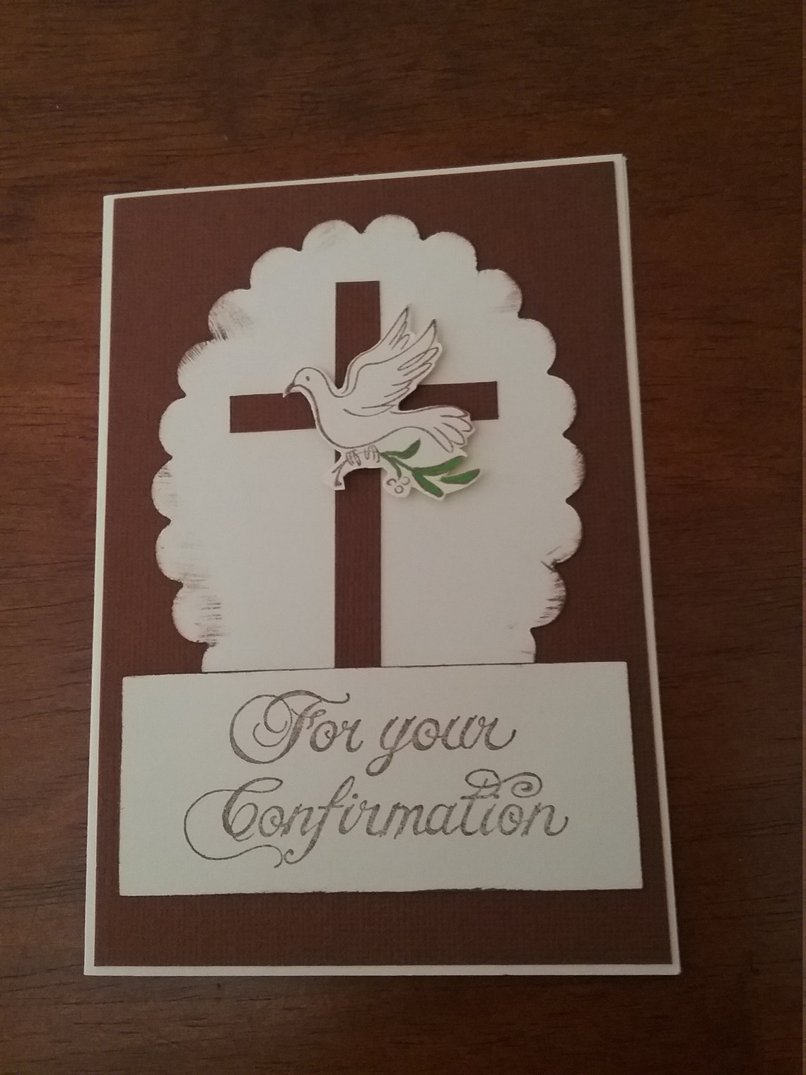 Greeting Card Handmade Confirmation Card With Cross and Dove - Etsy