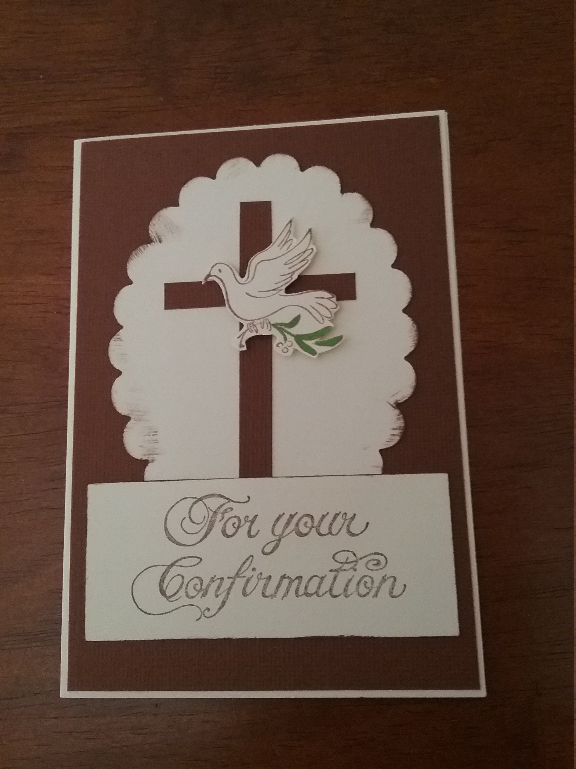 Greeting Card Handmade Confirmation Card With Cross and Dove - Etsy