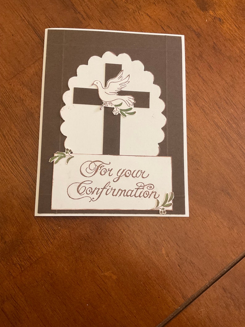 Greeting Card, Handmade Confirmation Card With Cross and Dove - Etsy