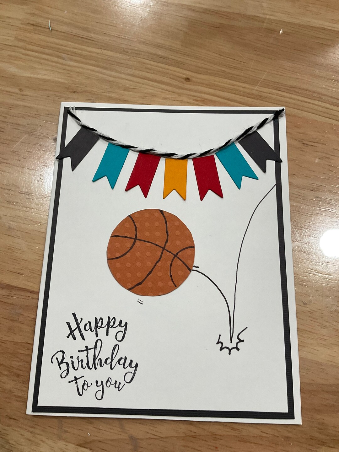 Greeting Card, Handmade Bouncing Basketball Birthday Card - Etsy