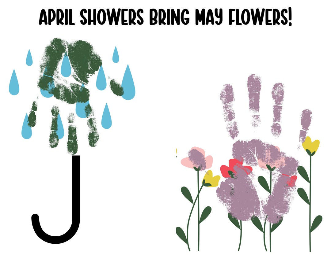 April Showers Bring May Flowers Printable | Spring Preschool Activity ...