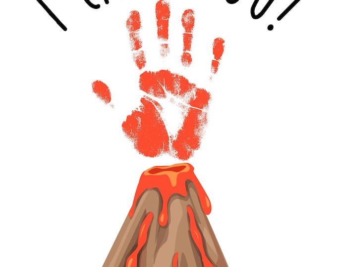 Volcano Handprint Art, Father's Day DIY Gift From Son, I Lava You ...