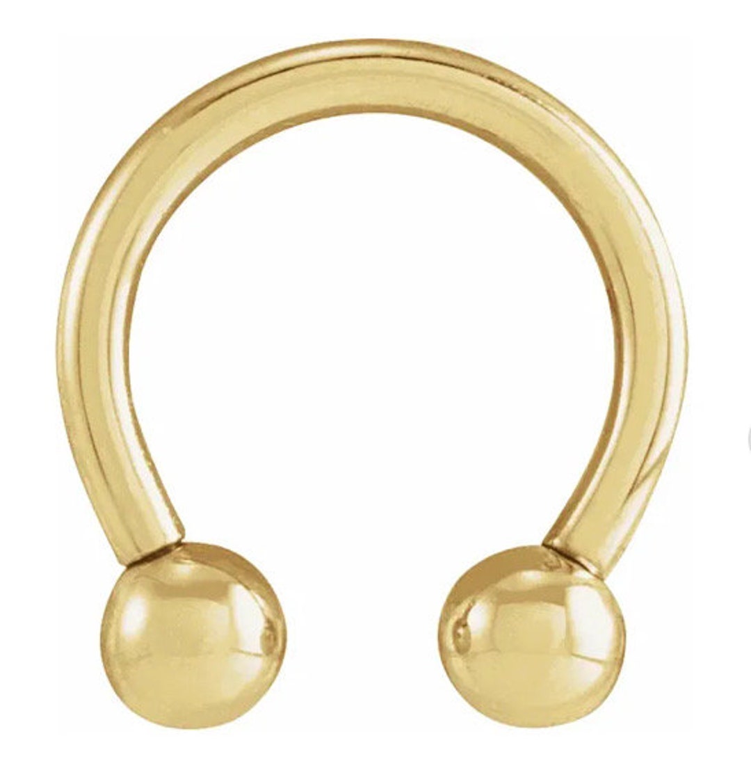 14K Palladium White or Solid Yellow Gold 5/16" and 3/8” Circular Septum ...