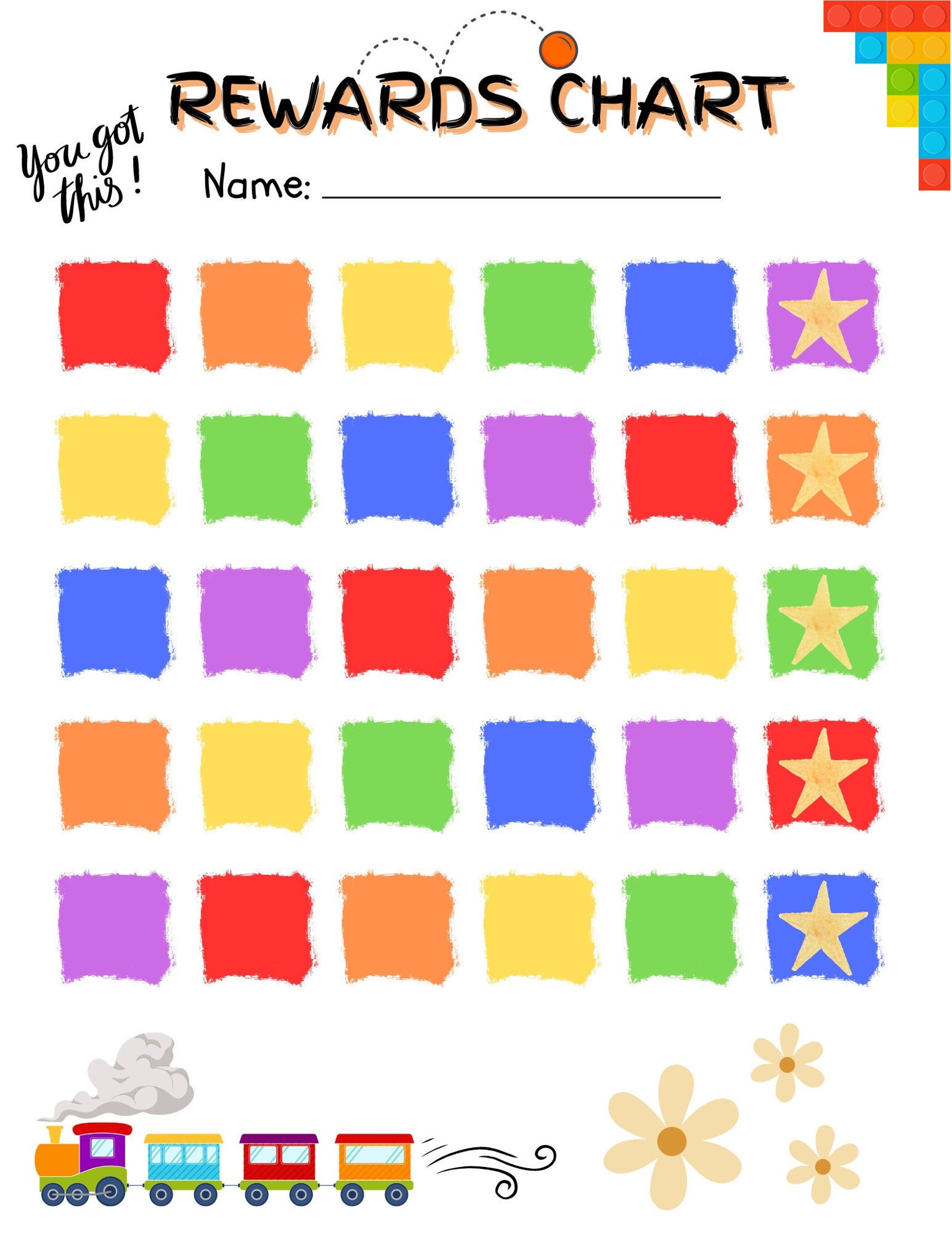 Rewards Chart - Rainbow - Etsy