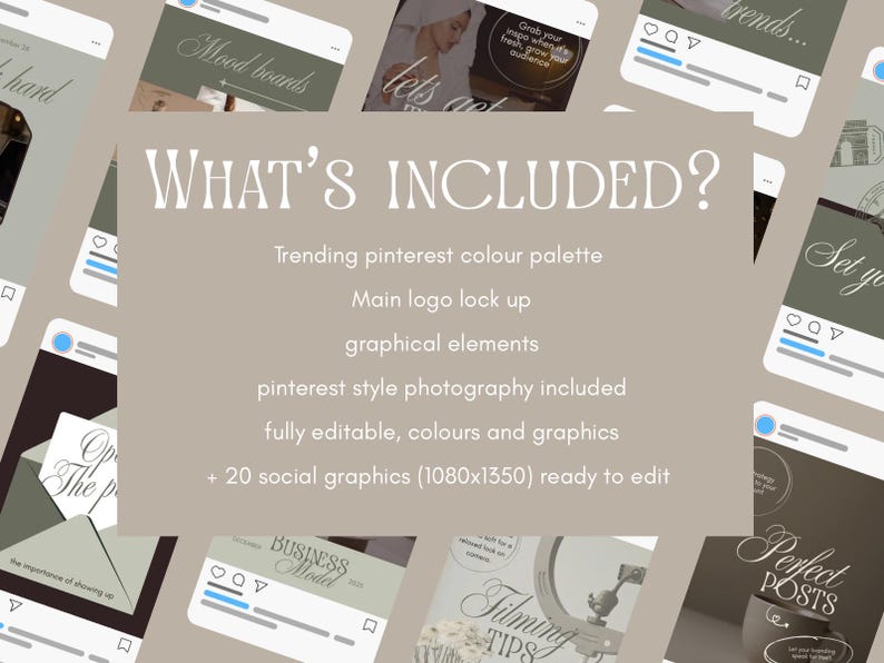 Marketing Influencer Brand Kit | Canva Social Media Templates (digital ...