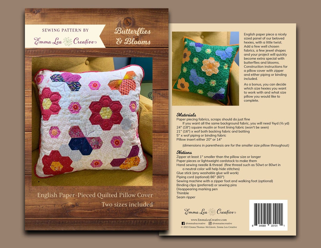 EPP Butterflies & Blooms Pillows Pattern and Papers Kit - Etsy
