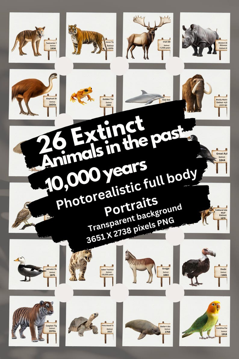 26 Extinct Animal HD Transparent Pngs | Lost Species Collection (10,000 ...