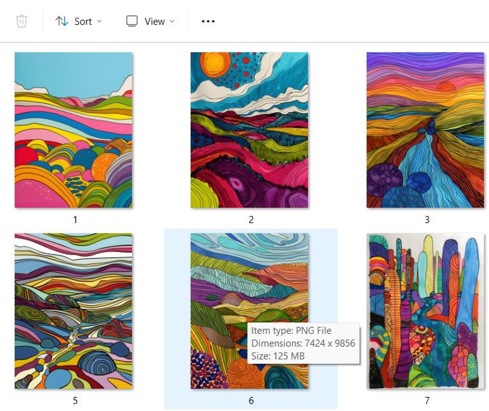 30 Thick Line Landscape Drawing, High Quality 7424 * 9856, Digital ...