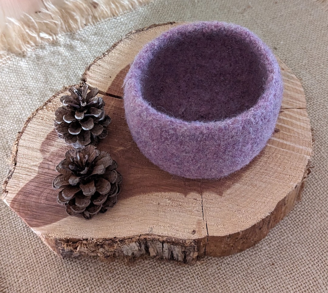 Felted Wool Bowl in Light Turnip - Etsy