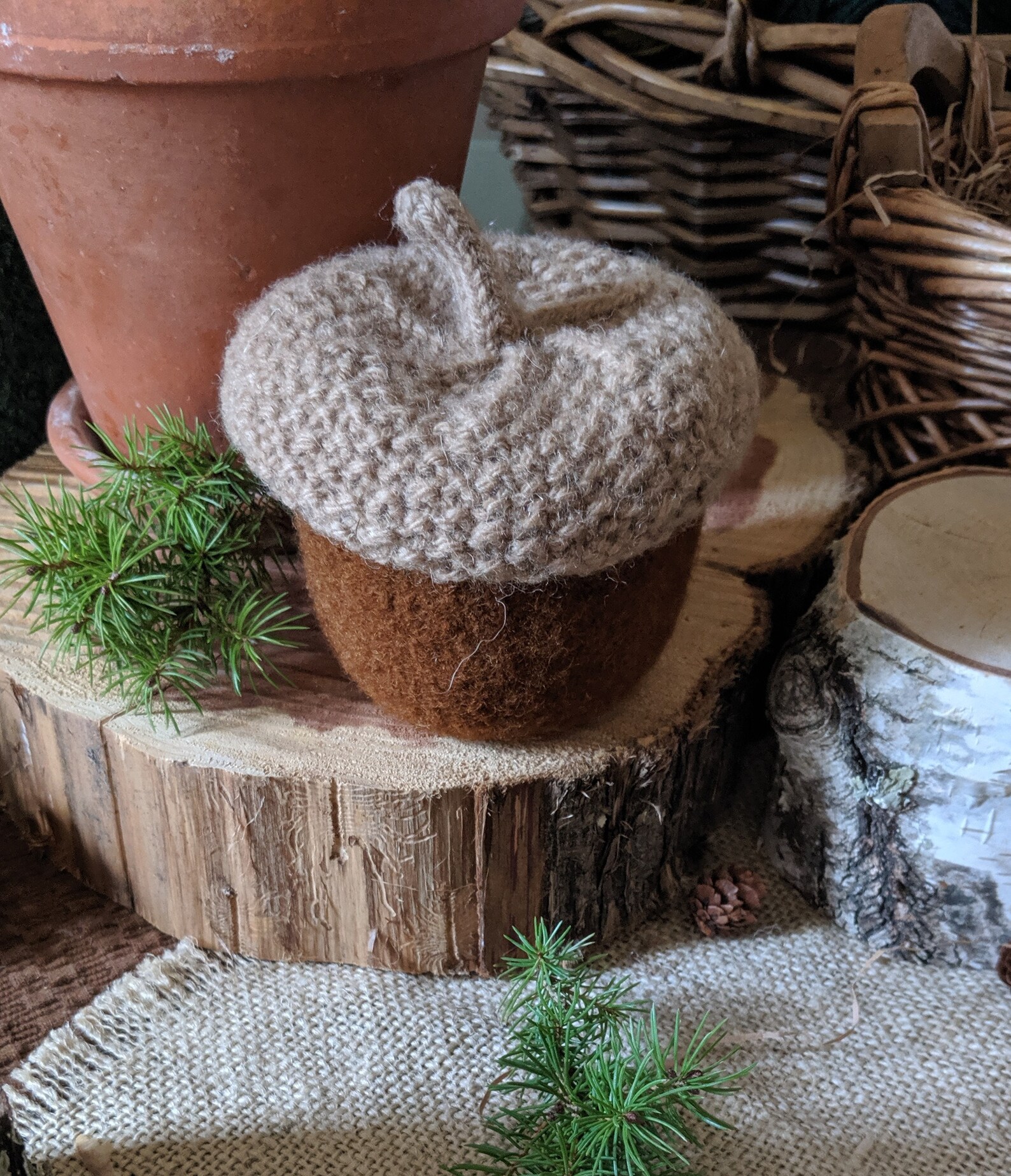 Acorn Jar With Removable Lid original Brown Nut Felted - Etsy
