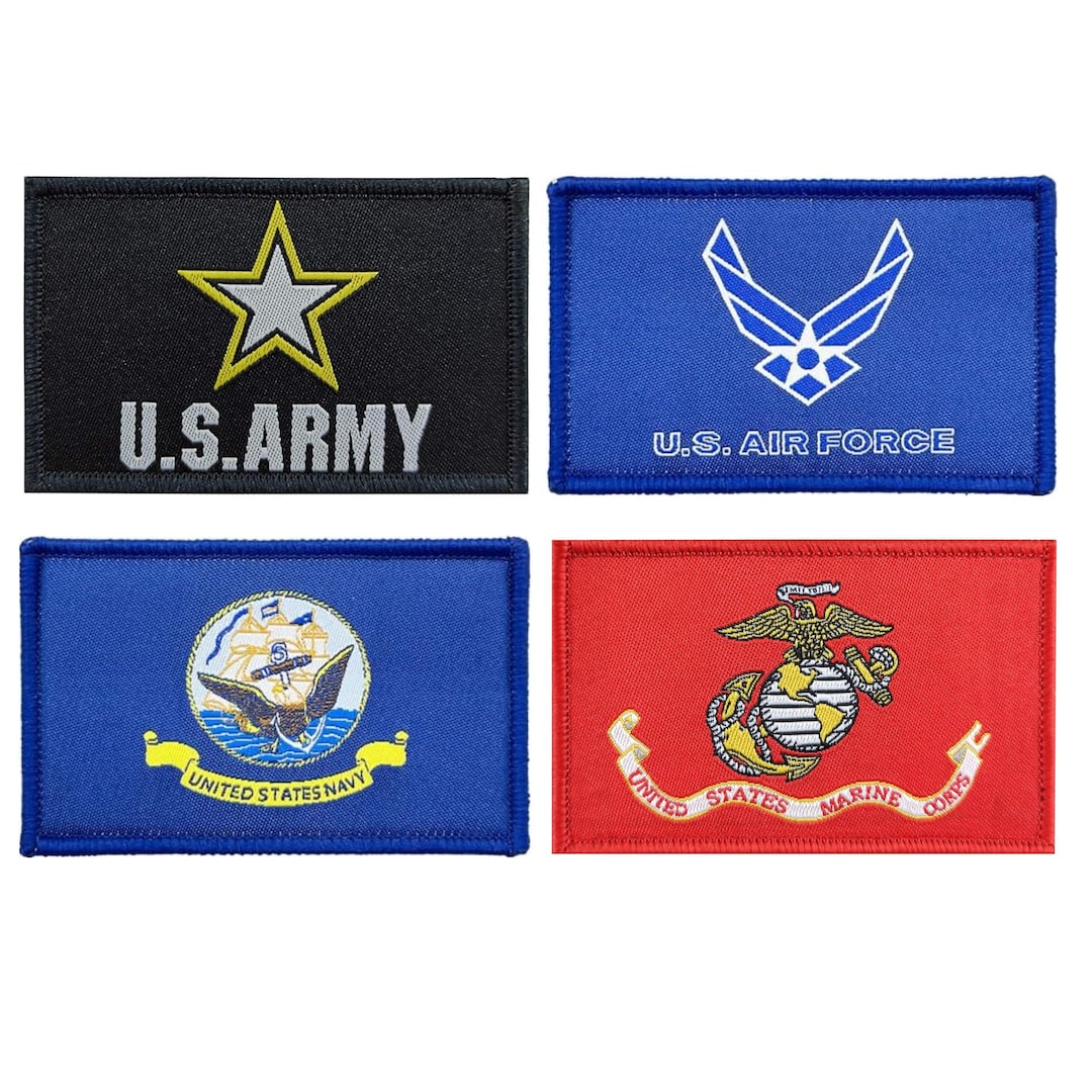 US Military Hook and Loop Patch: Army, Navy, Air Force, Marine - Etsy