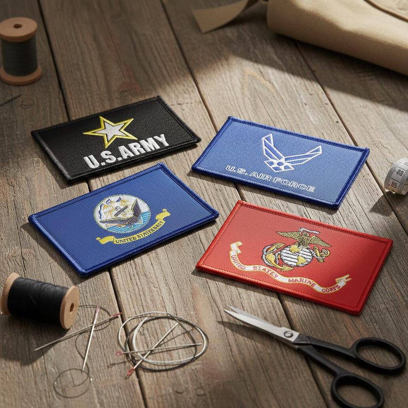 US Military Hook and Loop Patch: Army, Navy, Air Force, Marine - Etsy