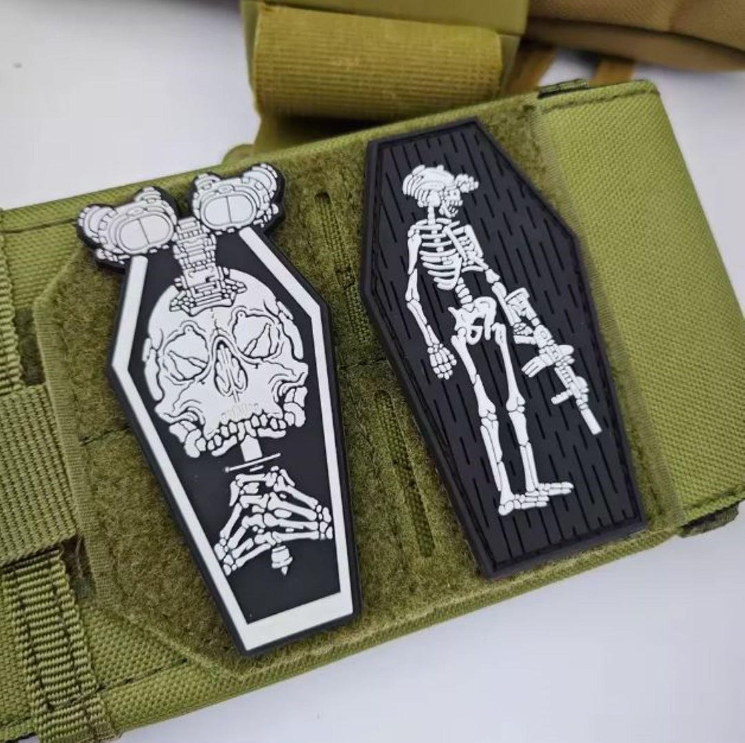 PVC Skull Skeleton Warrior Rubber Patch Skeleton Tactical Equipment ...