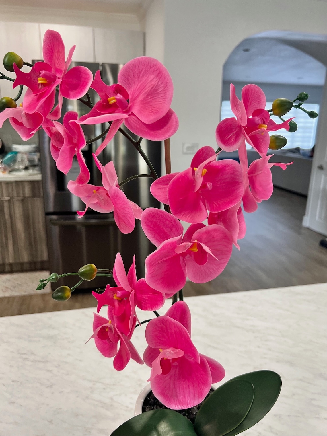 Pink 3 Stem Silk Orchid, Real Touch Real Look Orchid, Orchid ...