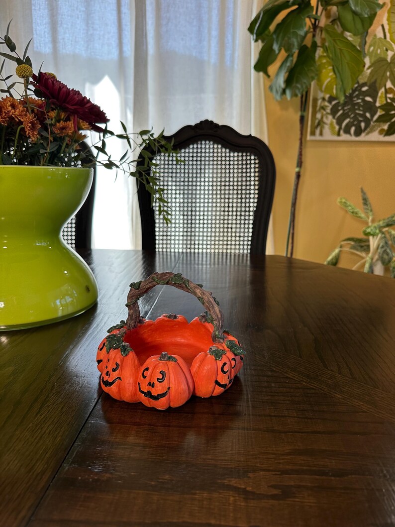 Vintage Ceramic Pumpkin Candy Dish With Handle - Etsy