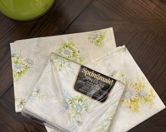 Vintage Springmaid Wonderscale Daisy Bed Sheet Set - Etsy