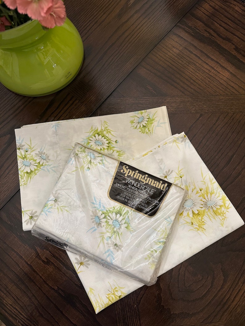 Vintage Springmaid Wonderscale Daisy Bed Sheet Set - Etsy