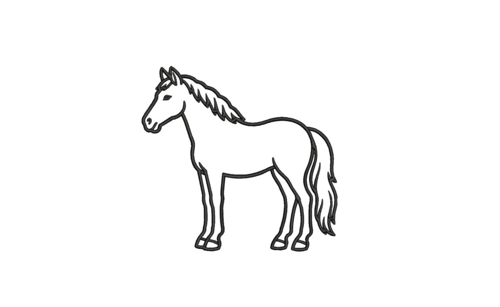 Horse Outline Machine Embroidery File Download | 8 Sizes - Etsy