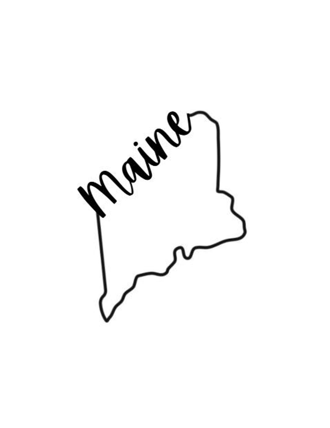 State Name | Maine Outline| Machine Embroidery File Download | Script ...