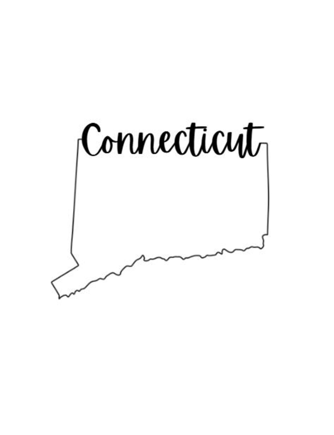 State Name | Connecticut Outline| Machine Embroidery File Download ...