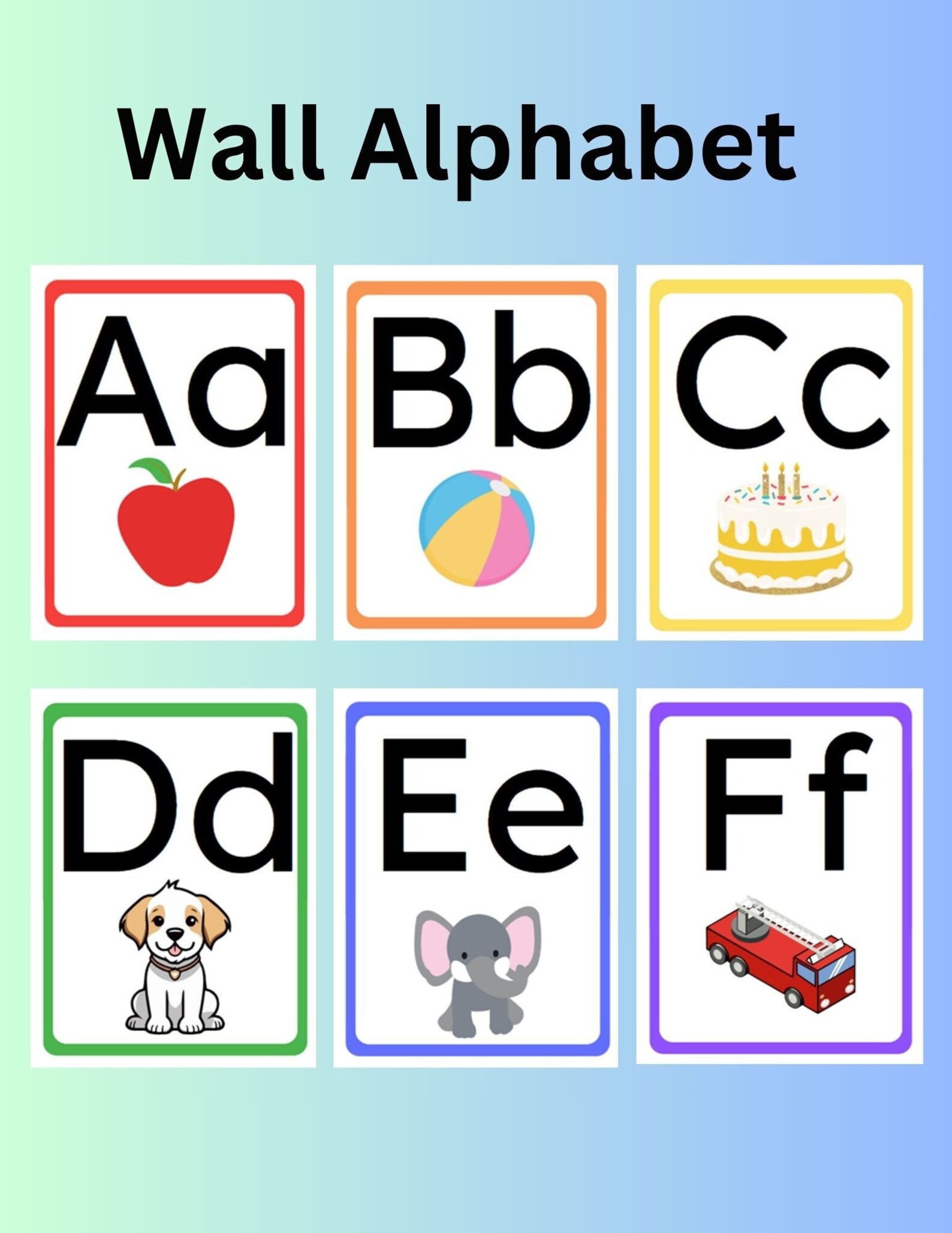 Printable Alphabet A-Z | Teacher Wall Decor | Daycare Learning | A-Z ...