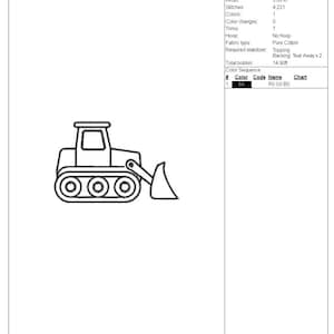 Construction Vehicle | Bulldozer Outline | Machine Embroidery File ...
