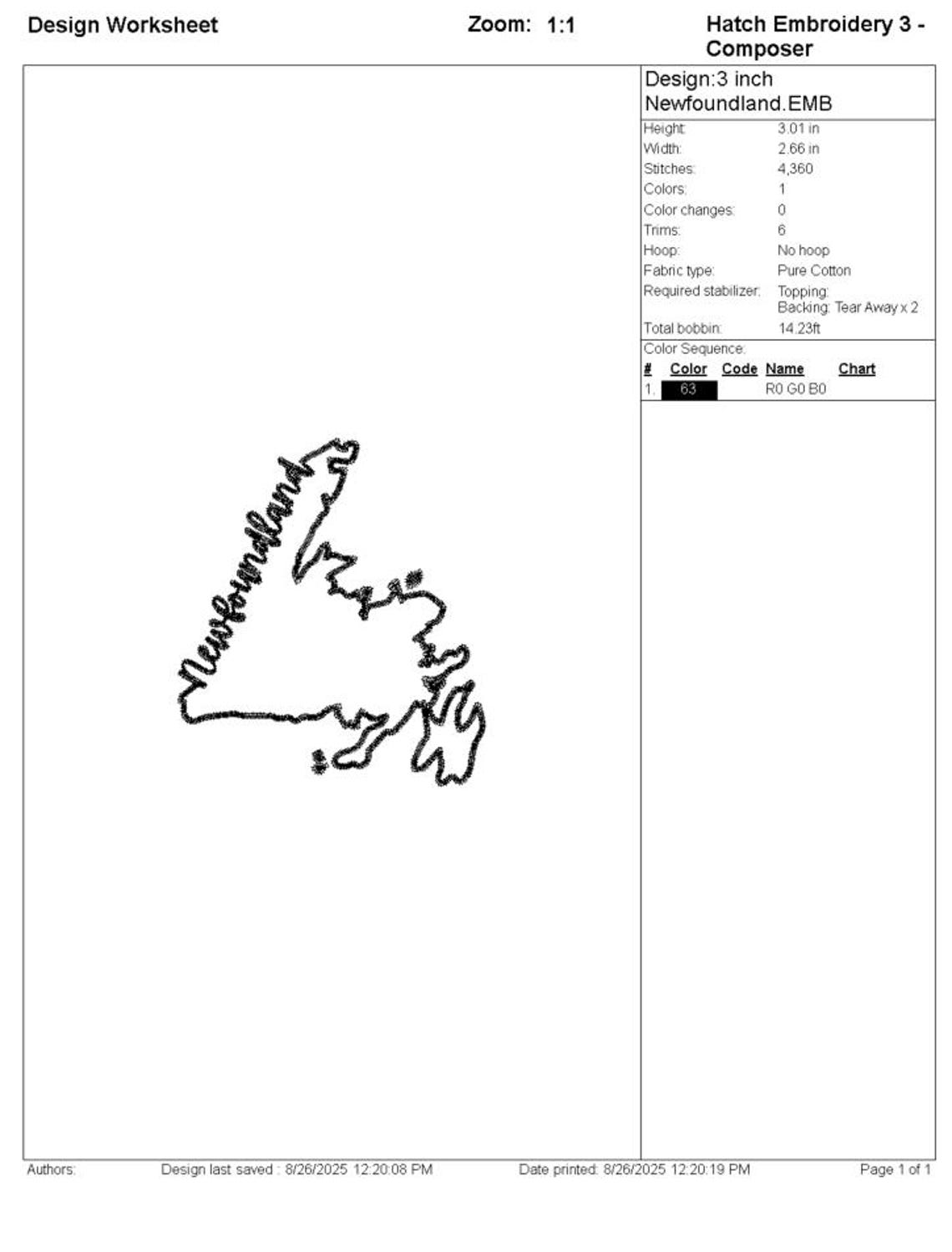 Newfoundland Outline | Canada Machine Embroidery File Download | Script ...