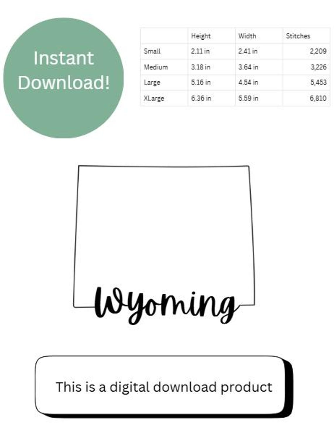 State Name | Wyoming Outline| Machine Embroidery File Download | Script ...