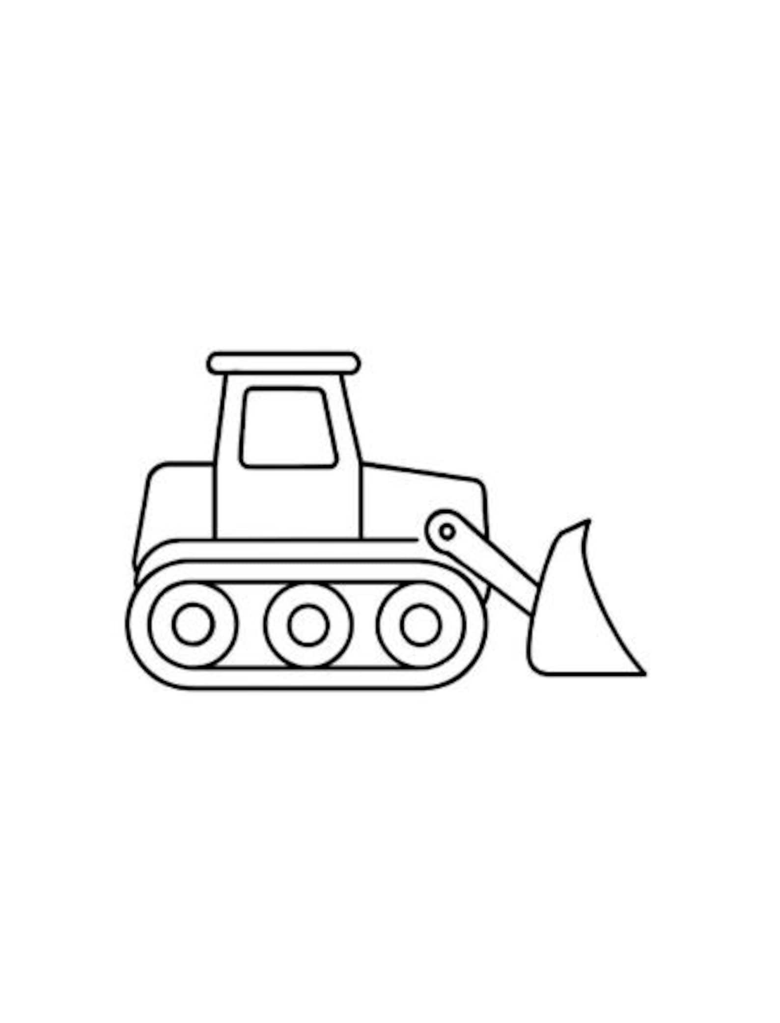 Construction Vehicle | Bulldozer Outline | Machine Embroidery File ...