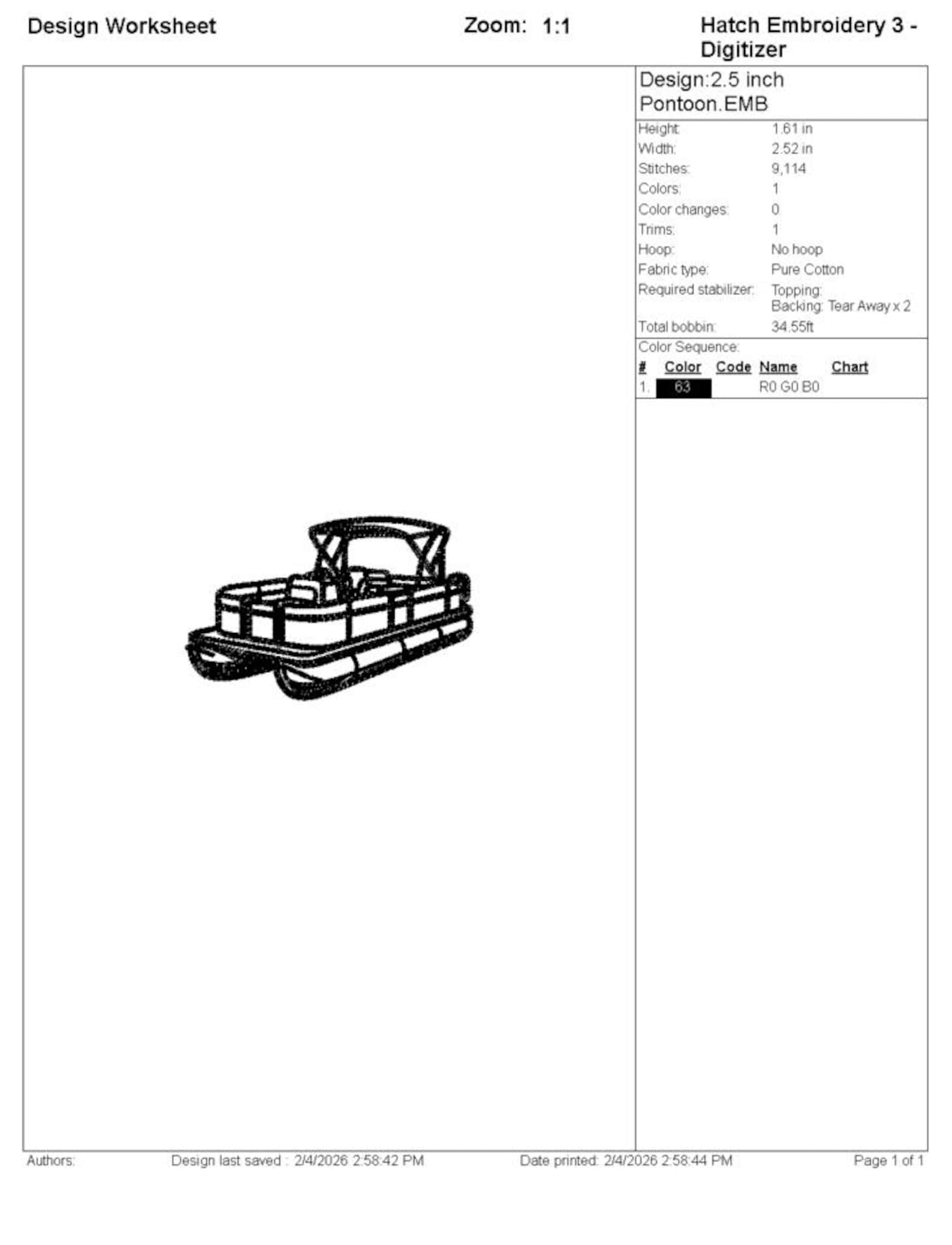 Pontoon Outline Machine Embroidery Design | 9 Sizes - Etsy