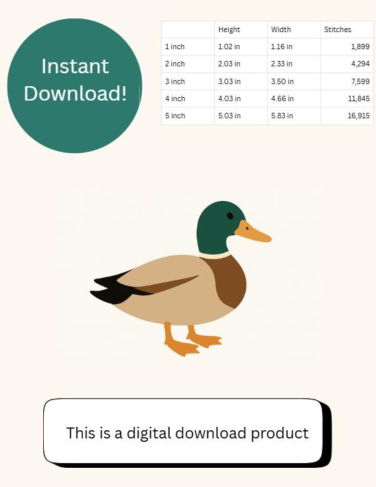 Mallard Design | Duck Machine Embroidery File Download | 5 Sizes - Etsy