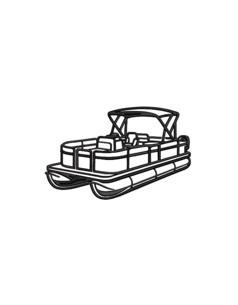 Pontoon Outline Machine Embroidery Design | 9 Sizes - Etsy