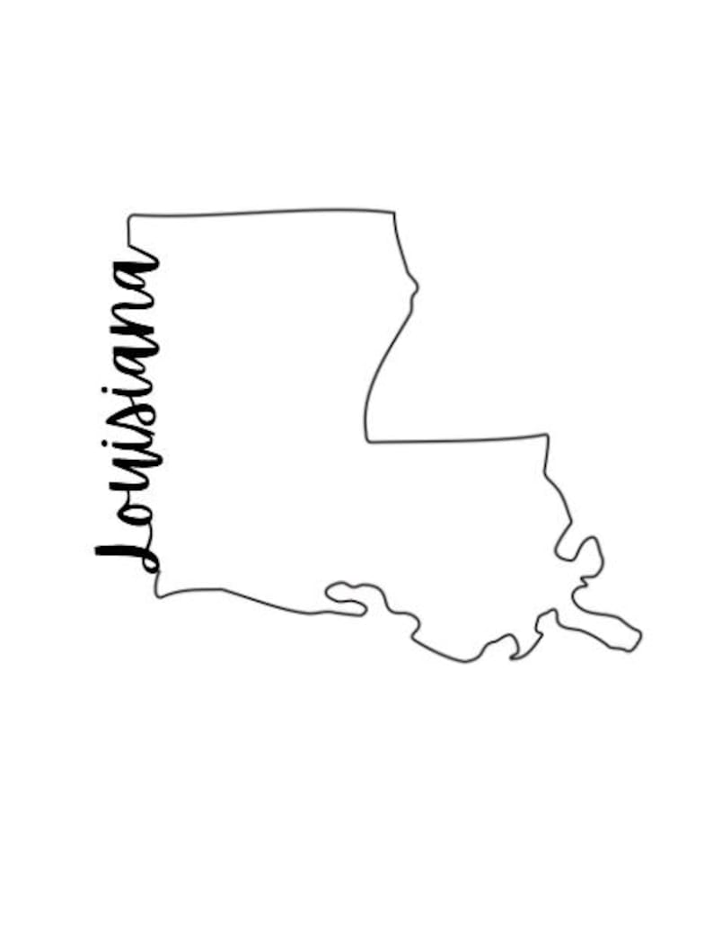 State Name | Louisiana Outline| Machine Embroidery File Download ...