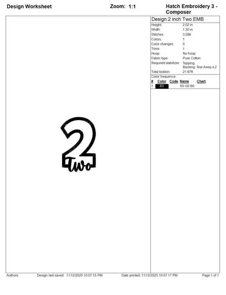 Two Outline Embroidery Design | 2nd Birthday File (digital Download) - Etsy