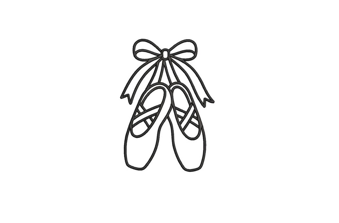 APPLIQUE Ballet Shoes Outline Machine Embroidery Design | 8 Sizes - Etsy