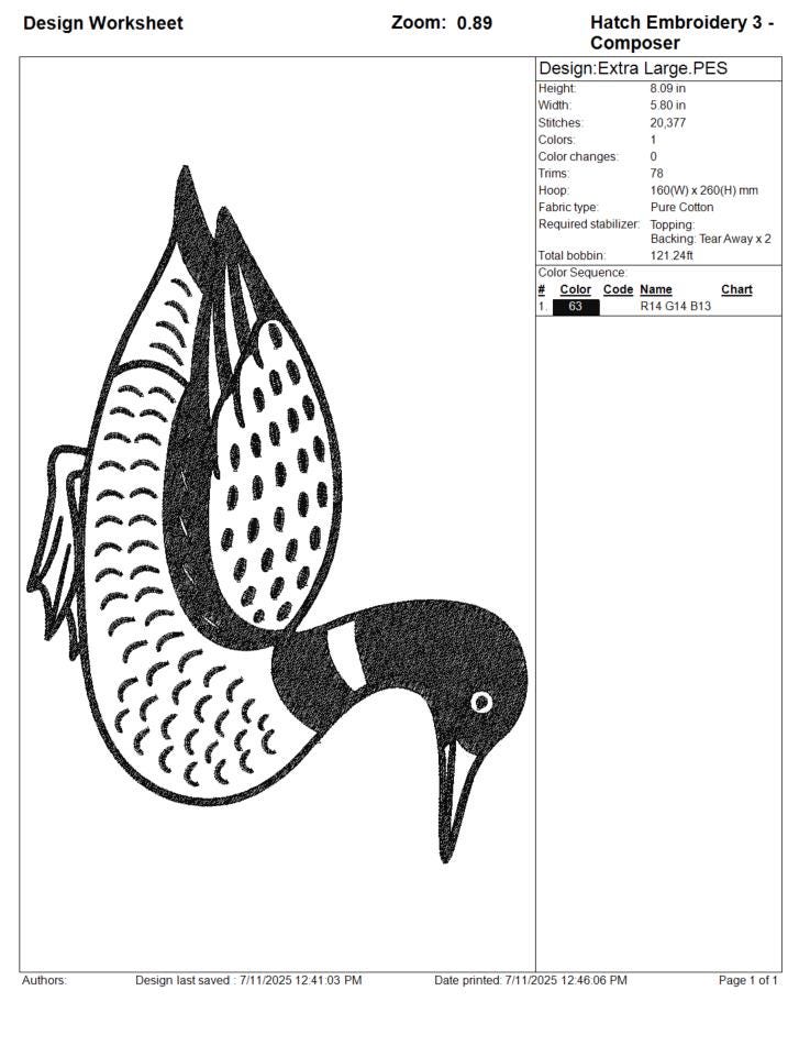 Loon Outline | Machine Embroidery File Download - Etsy